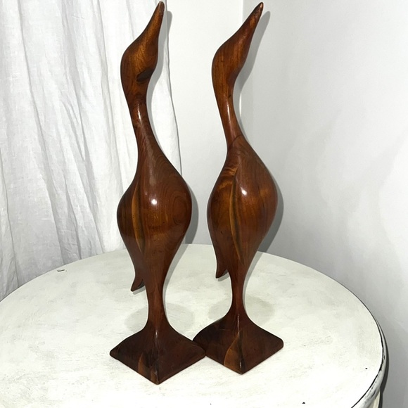 Art | Mid Century Modern Mcm Walnut Crane Bird Statue Art Sculpture ...